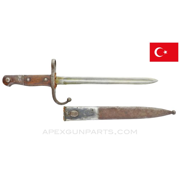 Turkish 1903 Mauser Bayonet & Scabbard, hooked quillion, Blade Length ...
