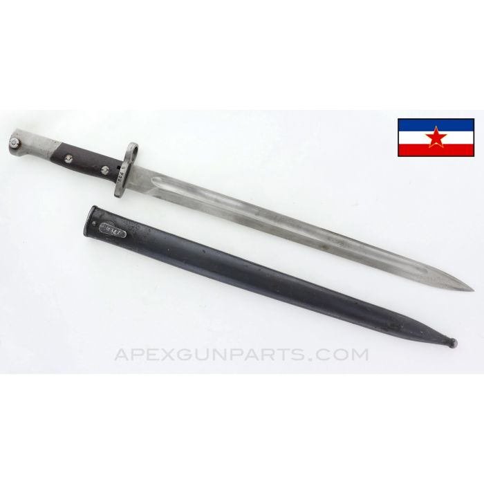 Yugoslavian M1924 Mauser Bayonet and Scabbard, Matching, In the White ...