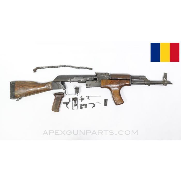 Romanian M63 AKM Parts Kit, w/ Original Populated Barrel, Fixed Stock ...