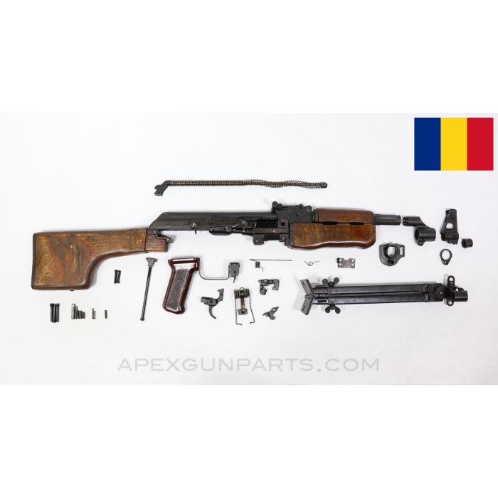 Romanian RPK Parts Kit, w/ Type 1 Adjustable Bipod, Non-Matching, 7.62x39