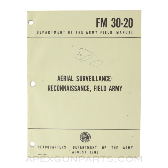Aerial Surveillance-Reconnaissance, Field Army, Paperback 1967, FM 30 ...