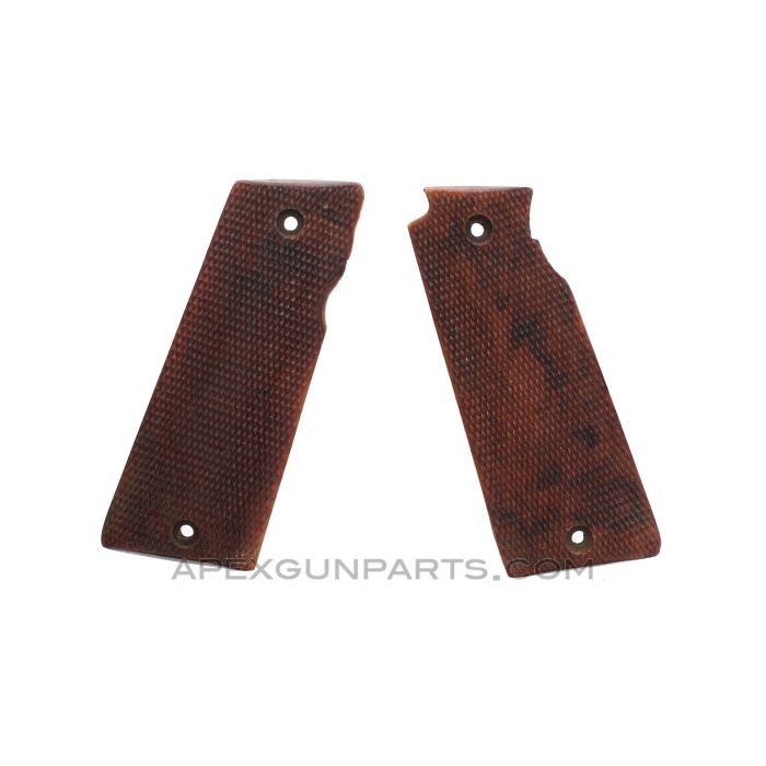 STAR Model B Grip Panel Set, Checkered Plastic, *Very Good*