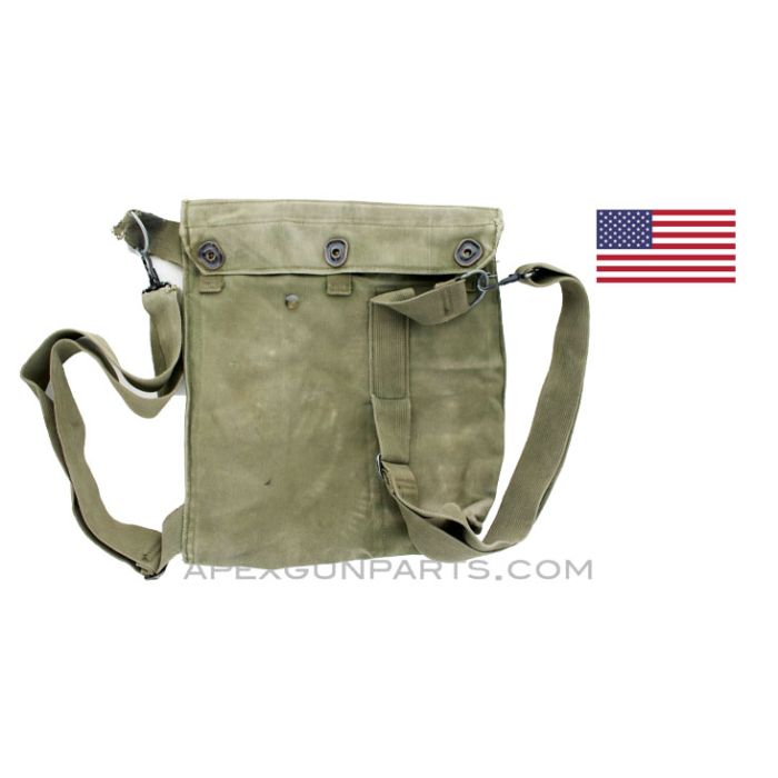 U.S. M25A1 Gas Mask Field Bag, OD Green Canvas, *Good*