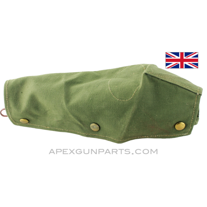 Lee-Enfield Rifle Action Cover, OD Green Canvas, Brass Button *Very Good*