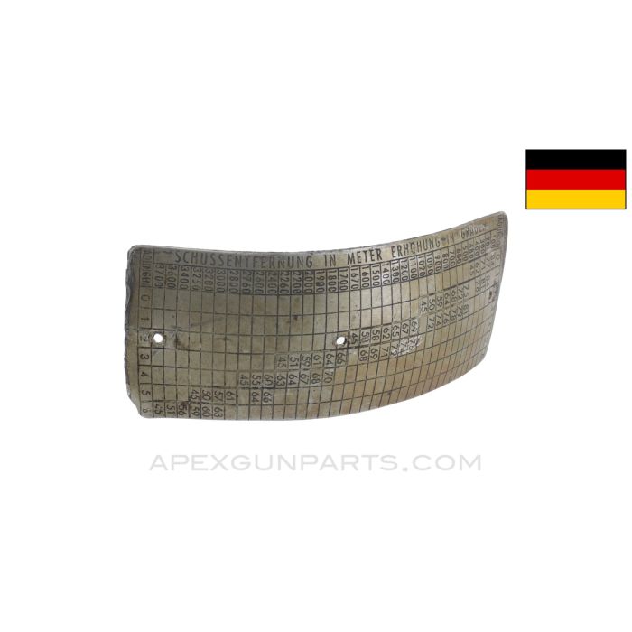 German MG08 Maxim Tripod Range Elevation Adjustment Plate