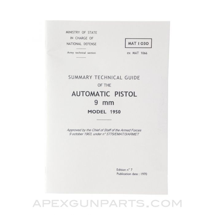 Model 1950 9mm Automatic Pistol Technical Guide, 7th Edition, Paperback ...