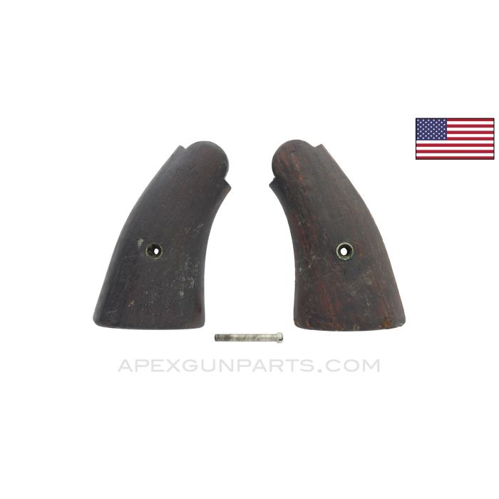 Smith & Wesson K Frame Wood Grip Set, w/ Grip Screw *Good*
