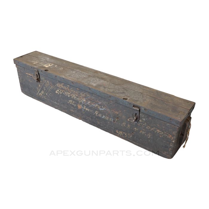 Original Vickers / Lewis MG wood transit chest, 48" length, Nepalese ...