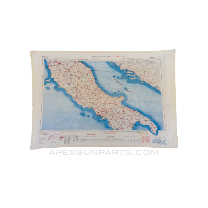 Silk Survival Map, 1953 Dated, Rome - Sarajevo *PENDING*