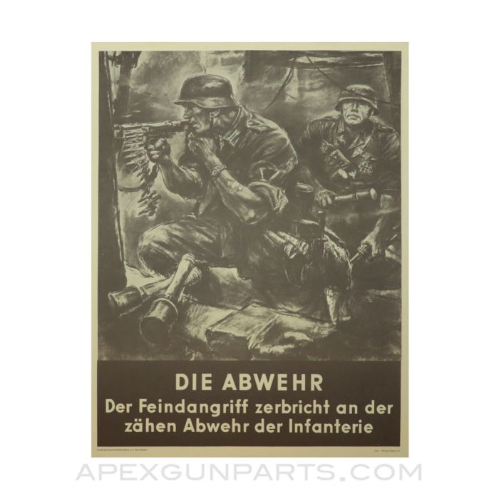 "DIE ABWEHR" Propaganda Poster Reprint, 22.5"x16.5"