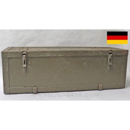 German automatic weapon spare parts transit crate, Wood with Inserts,
