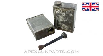 Vickers / Lewis / BREN MG MK2 Oil Bottle, WWII, Steel *Good*