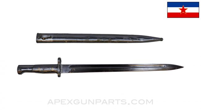 Yugoslavian M1924 Mauser Bayonet & Scabbard, UnMarked 14.5 Inch Long ...