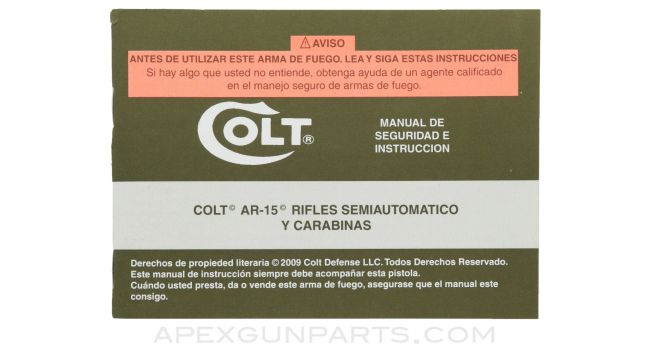 Colt Semi-Automatic Rifles and Carbines Manual, Spanish Translation ...