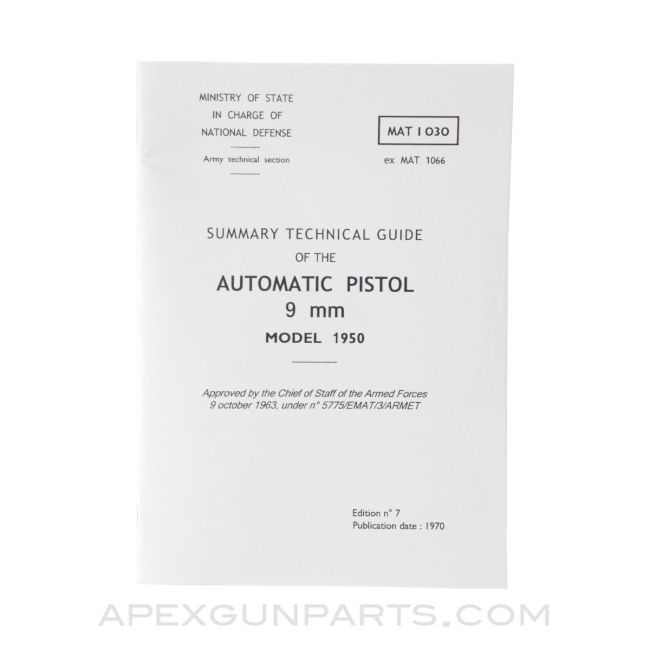 Model 1950 9mm Automatic Pistol Technical Guide, 7th Edition, Paperback ...