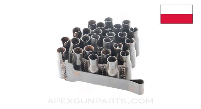 Polish PKM Ammo Link, 25rd, w/ Starter Tab, 7.62x54r, *Good/Rusty*
