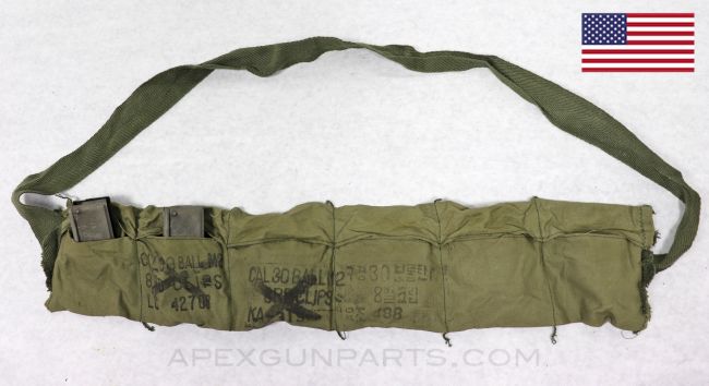 M1 Garand Bandolier with 6 Enbloc Clips *Good*