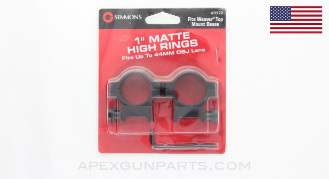 Simmons Scope Mount, 1" Black *NEW*