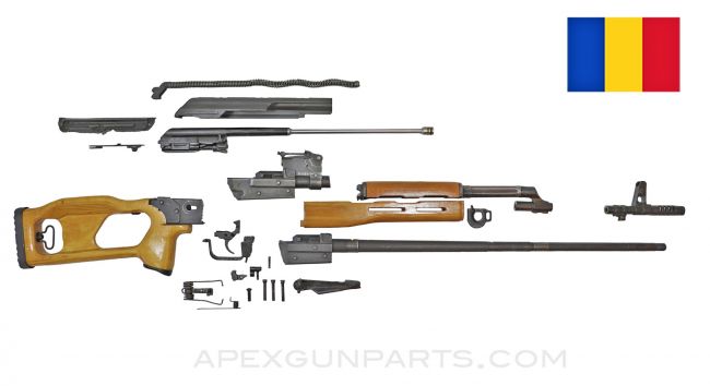 Romanian issued PSL/FPK Model 74 rifle parts set, with original 24.5 ...