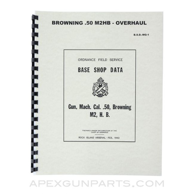 .50 Cal Browning Machine Gun / M2 H.B. Base Shop Data, Plastic Comb ...
