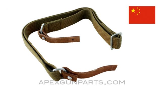 Chinese Type 56 (SKS) Sling, OD Green w/Leather Tabs *NOS*